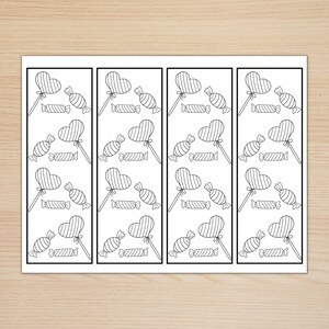 Valentine's Day Printable Bookmarks, Color Your Own Valentine Bookmark ...