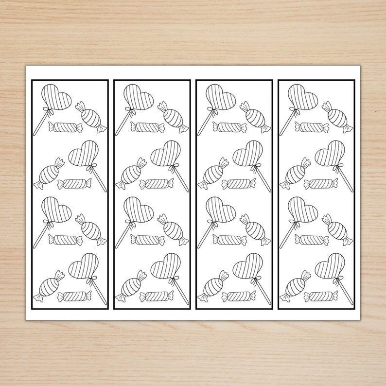 Valentine's Day Printable Bookmarks, Color Your Own Valentine Bookmark ...