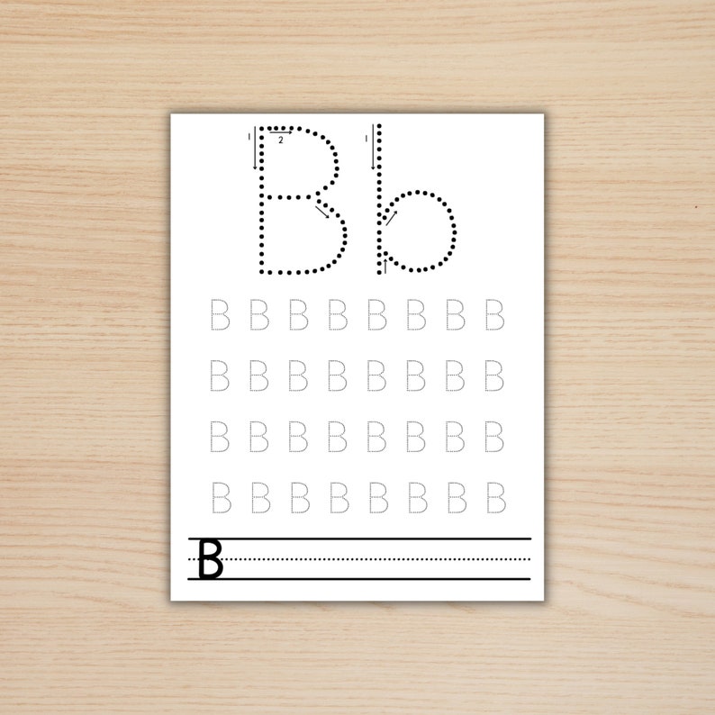 Alphabet Tracing Worksheets, Printable Handwriting Practice, Preschool ...