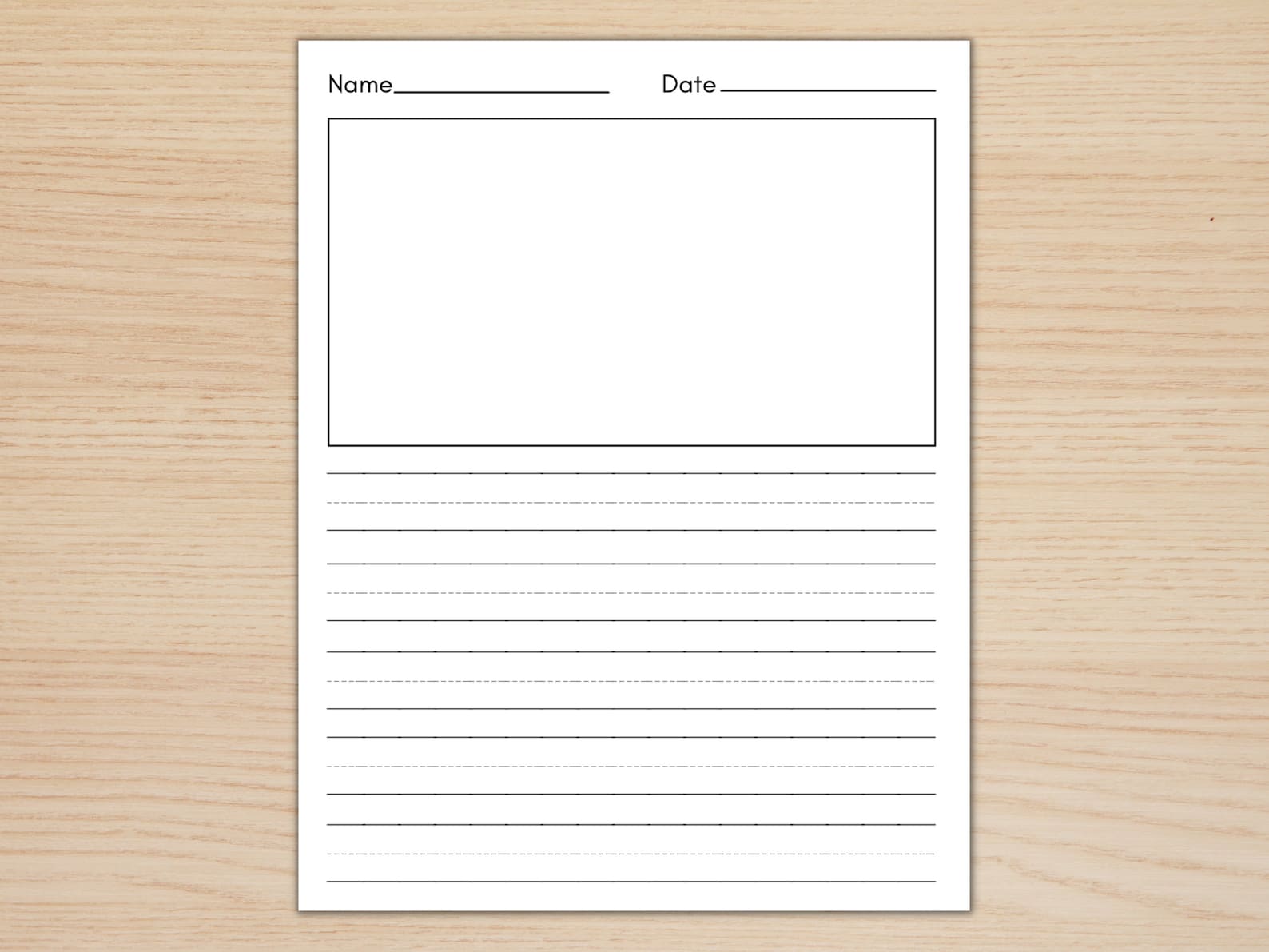 Printable Draw and Write Paper, Printable Journal Paper, Handwriting ...