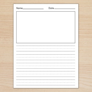 Printable Draw and Write Paper, Printable Journal Paper, Handwriting ...