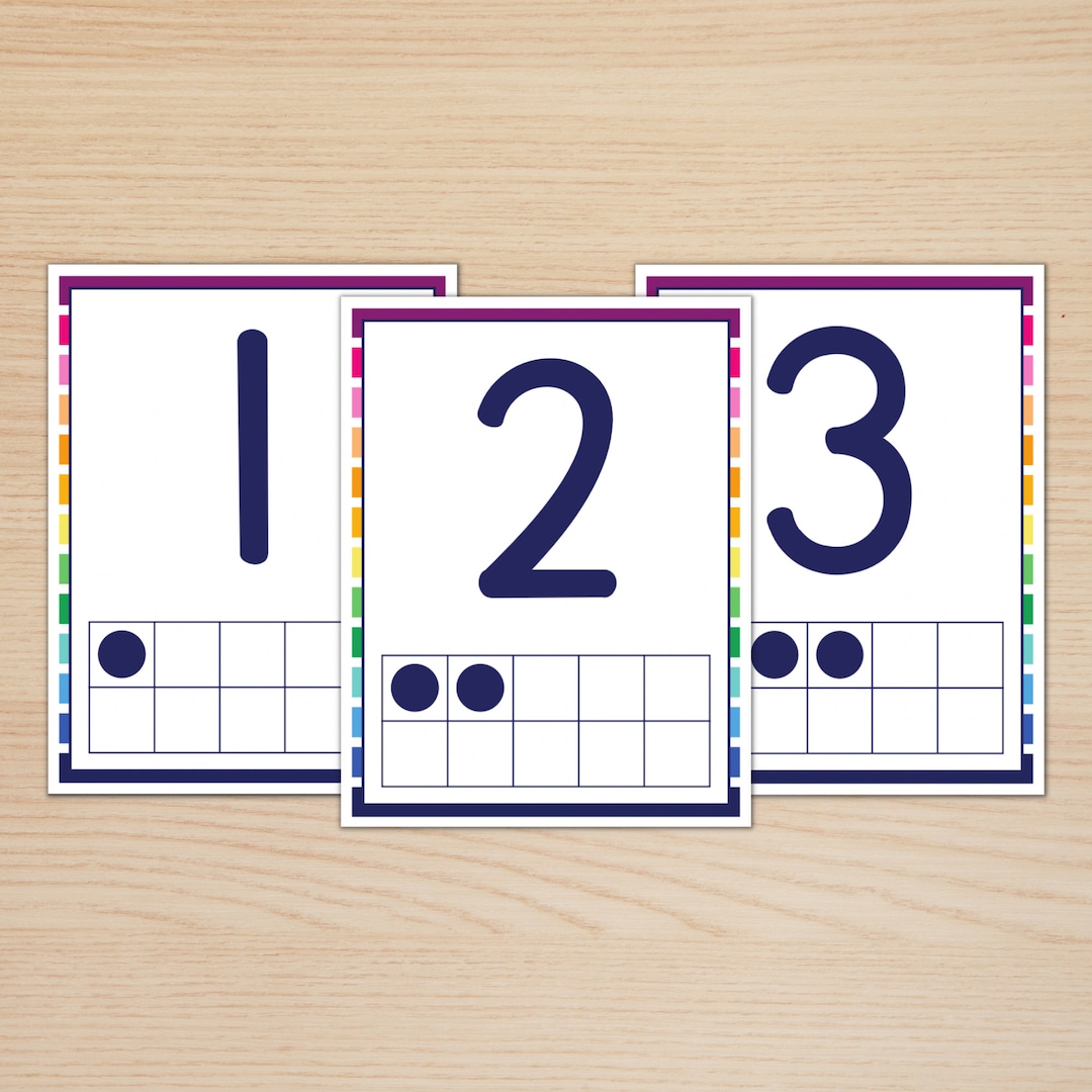 Number Posters 0-10, Ten Frame Number Posters for Classroom, Homeschool ...