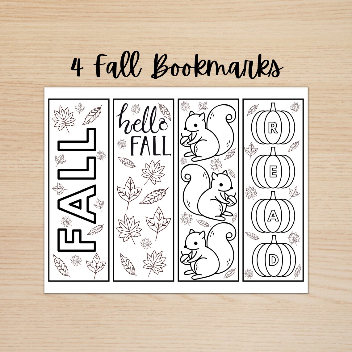 Fall Printable Bookmarks for Kids, Autumn Themed Activity for Kids ...