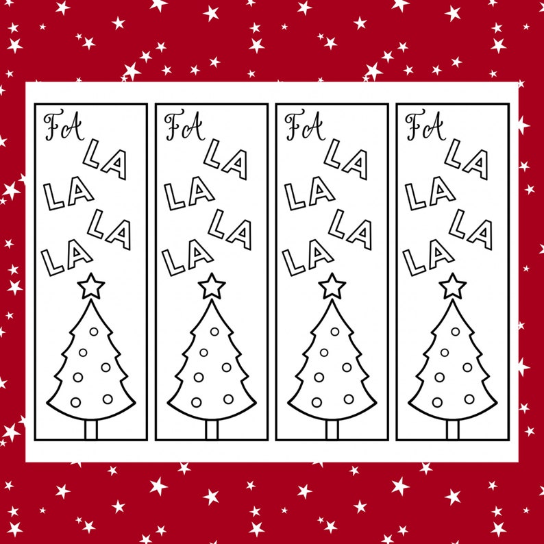 Printable Christmas Bookmarks for Kids, Christmas Themed Color Your Own ...
