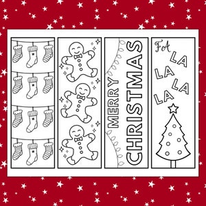 Printable Christmas Bookmarks for Kids: Coloring Activity (PDF ...