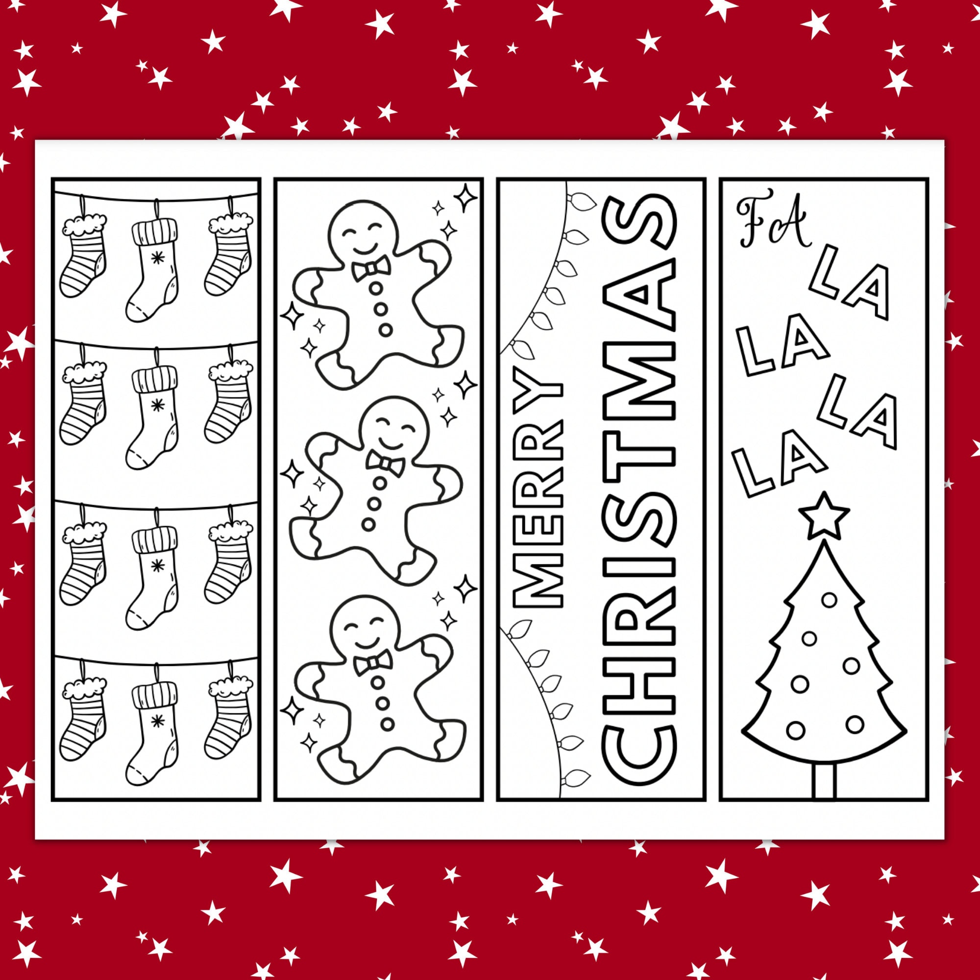 Printable Christmas Bookmarks for Kids, Christmas Themed Color Your Own ...