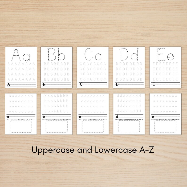 Alphabet Tracing Worksheets, Printable Handwriting Practice, Preschool ...