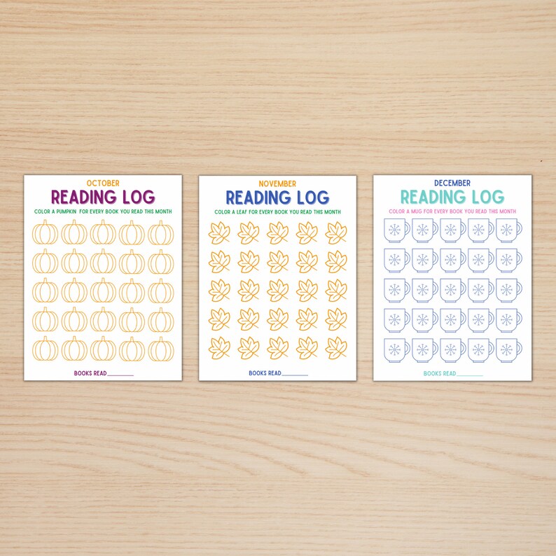 Monthly Printable Reading Logs, Themed Reading Trackers, Book Challenge ...