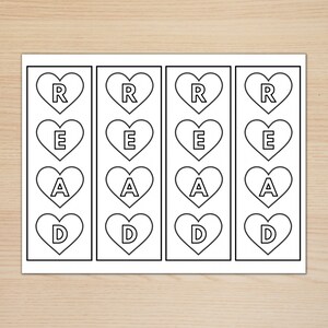 Valentine's Day Printable Bookmarks, Color Your Own Valentine Bookmark ...