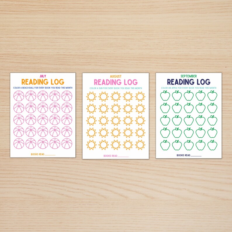 Monthly Printable Reading Logs, Themed Reading Trackers, Book Challenge ...