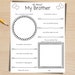 All About My Brother Printable, Fill in the Blank Card, Brother ...