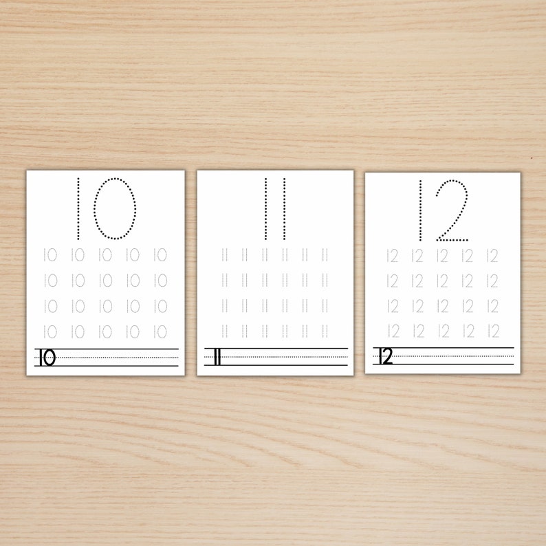 Number Tracing Worksheets 1-20: Preschool Math Printable (PDF Printable ...