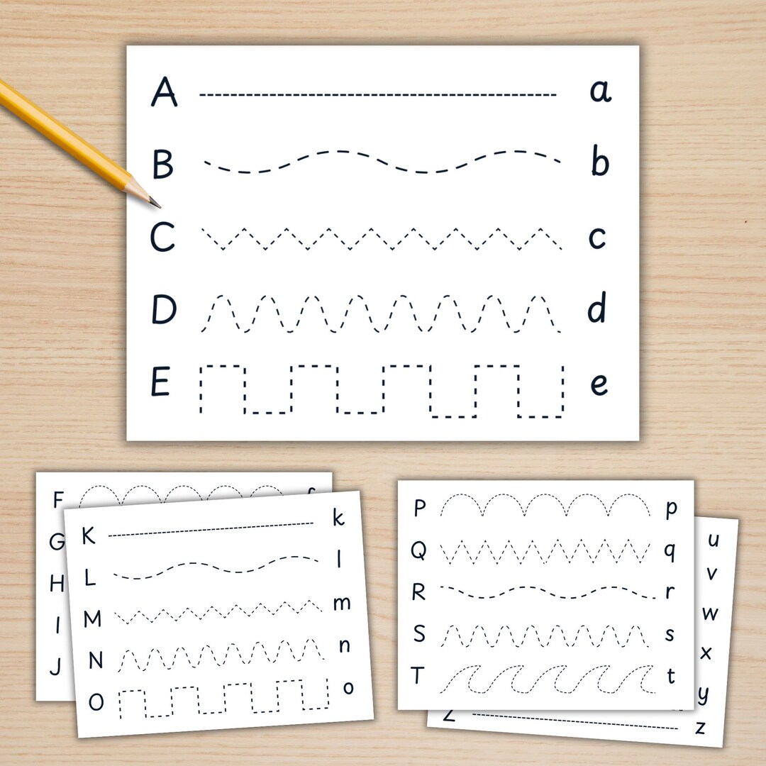 Fine Motor Line Tracing Worksheets, Uppercase to Lowercase Letter ...