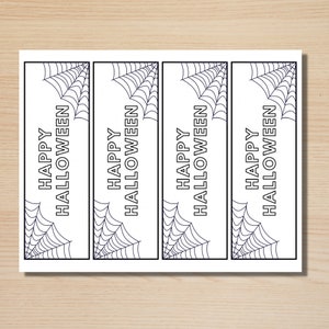 Halloween Bookmarks for Kids, Printable Halloween Themed Color Your Own ...