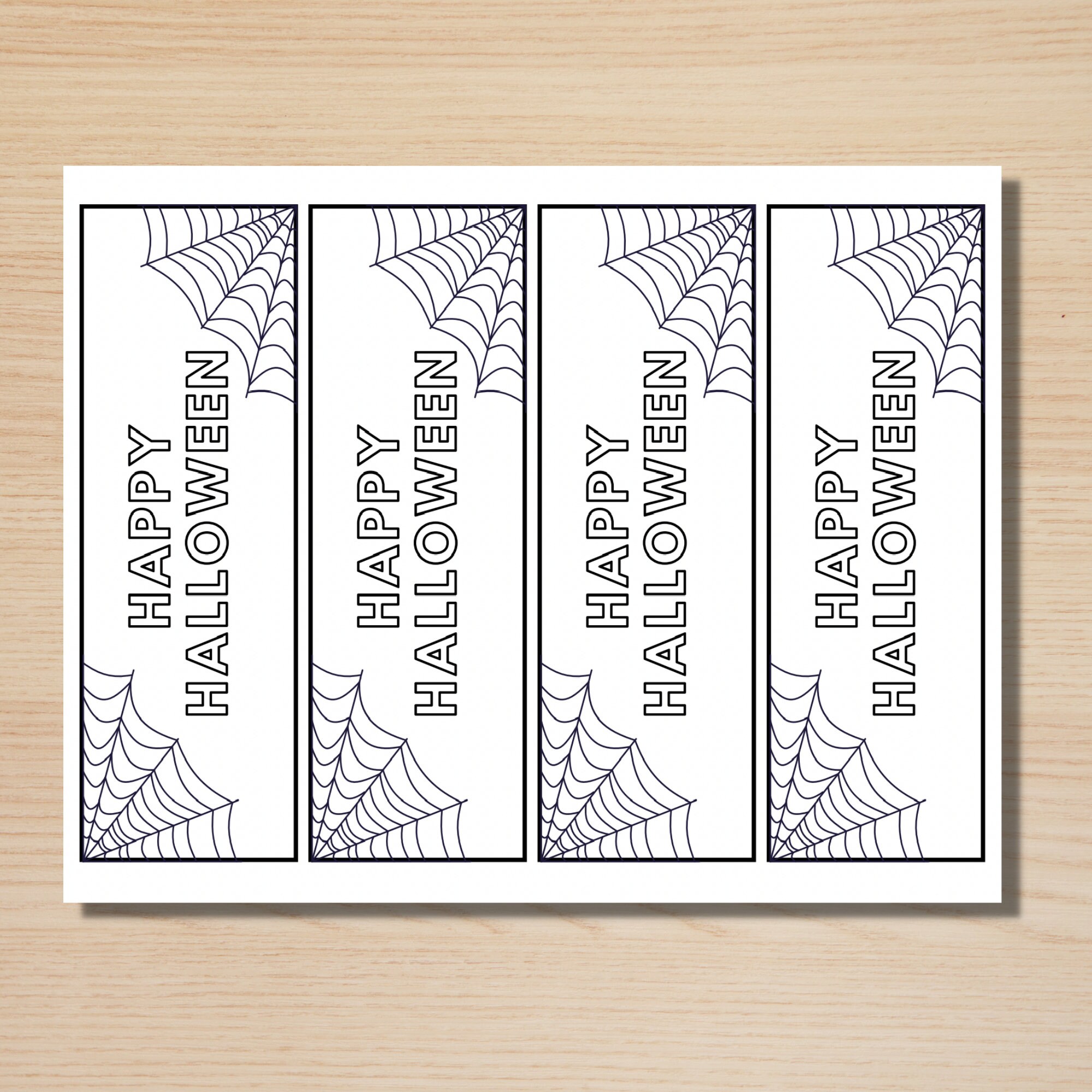 Halloween Bookmarks for Kids, Printable Halloween Themed Color Your Own ...