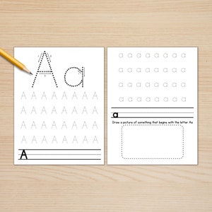 Alphabet Tracing Worksheets, Printable Handwriting Practice, Preschool ...