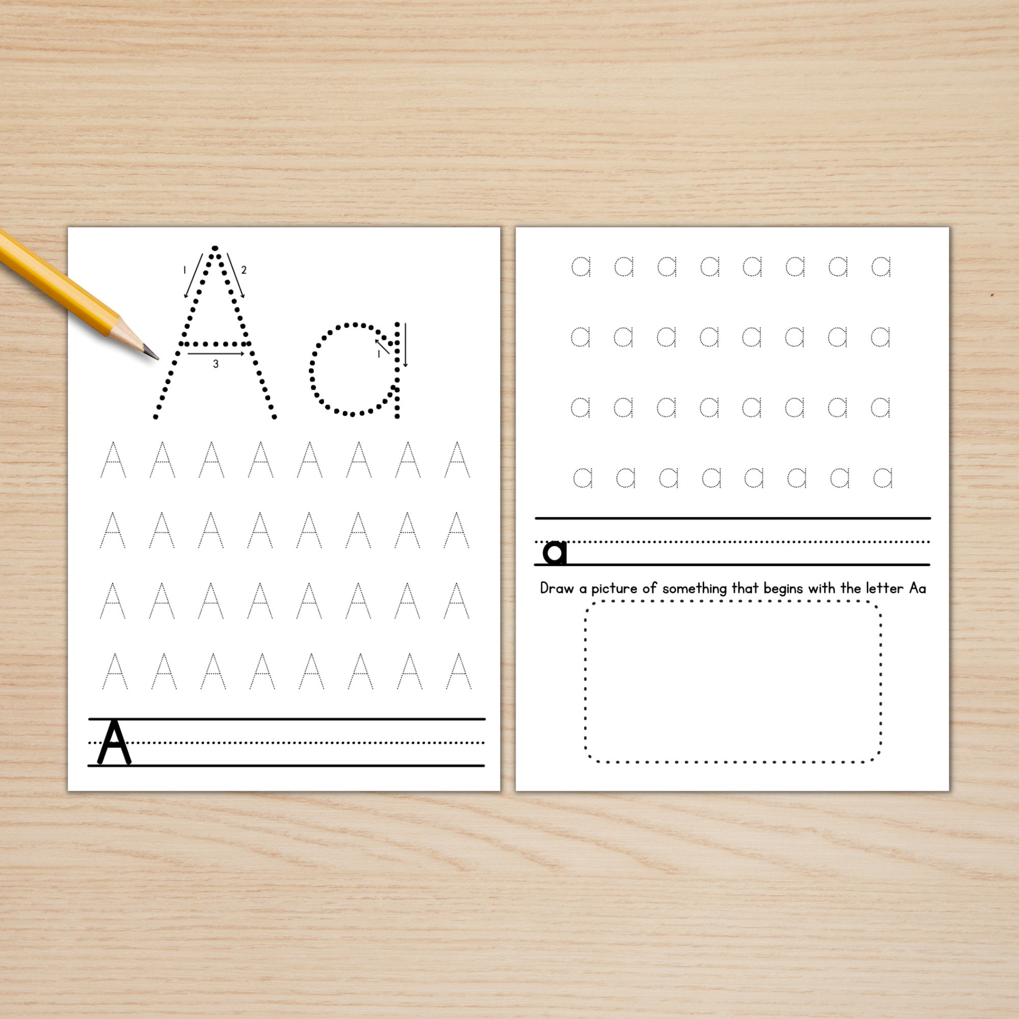 Alphabet Tracing Worksheets, Printable Handwriting Practice, Preschool ...
