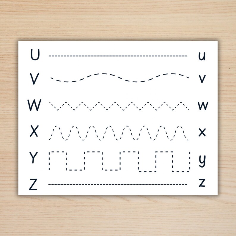 Fine Motor Line Tracing Worksheets, Uppercase to Lowercase Letter ...