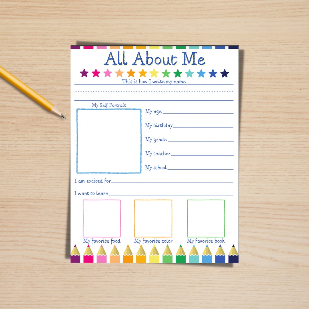 All About Me Printable, First Day of School Questionnaire, Back to ...