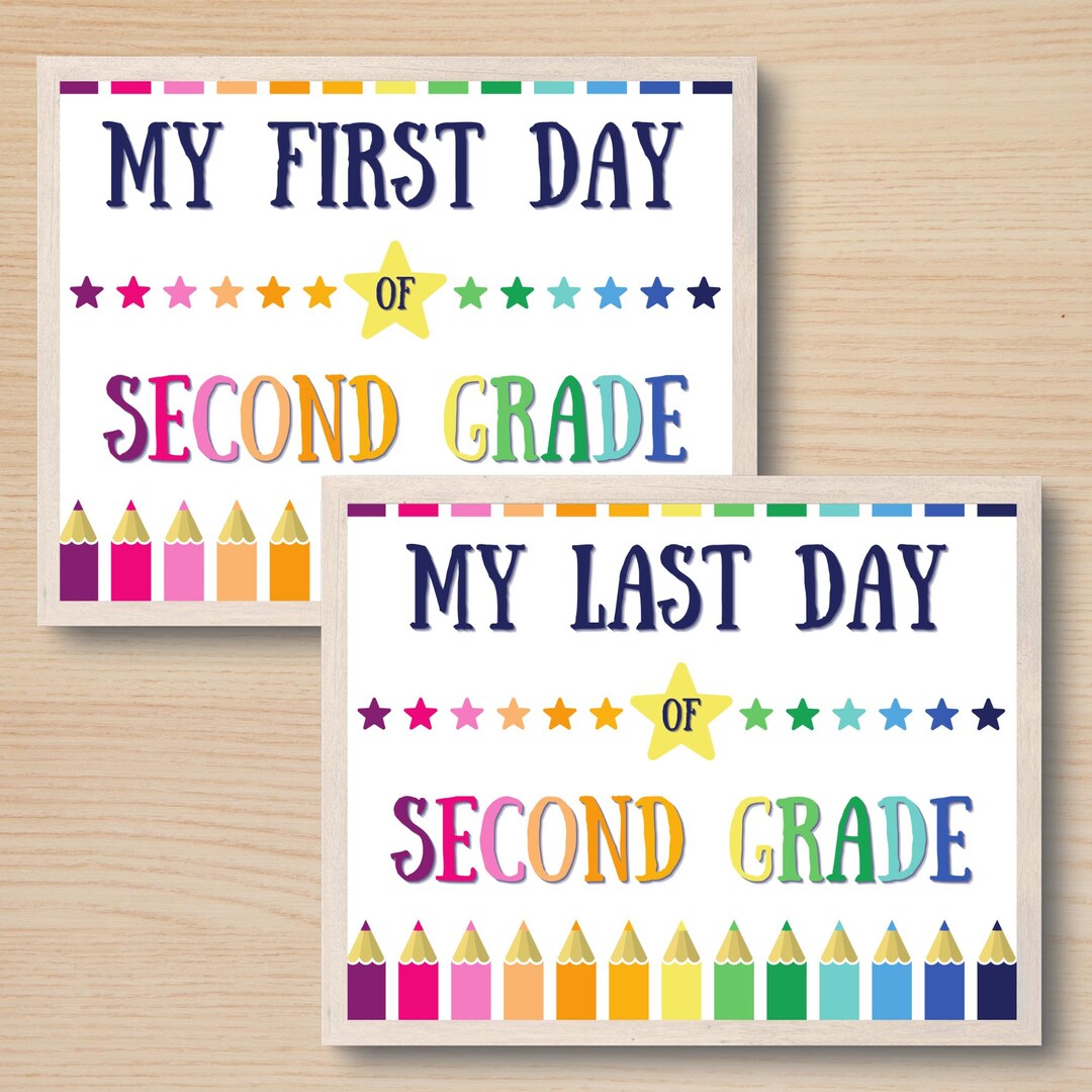 Second Grade First & Last Day Sign – Photo Prop (PDF) - Etsy