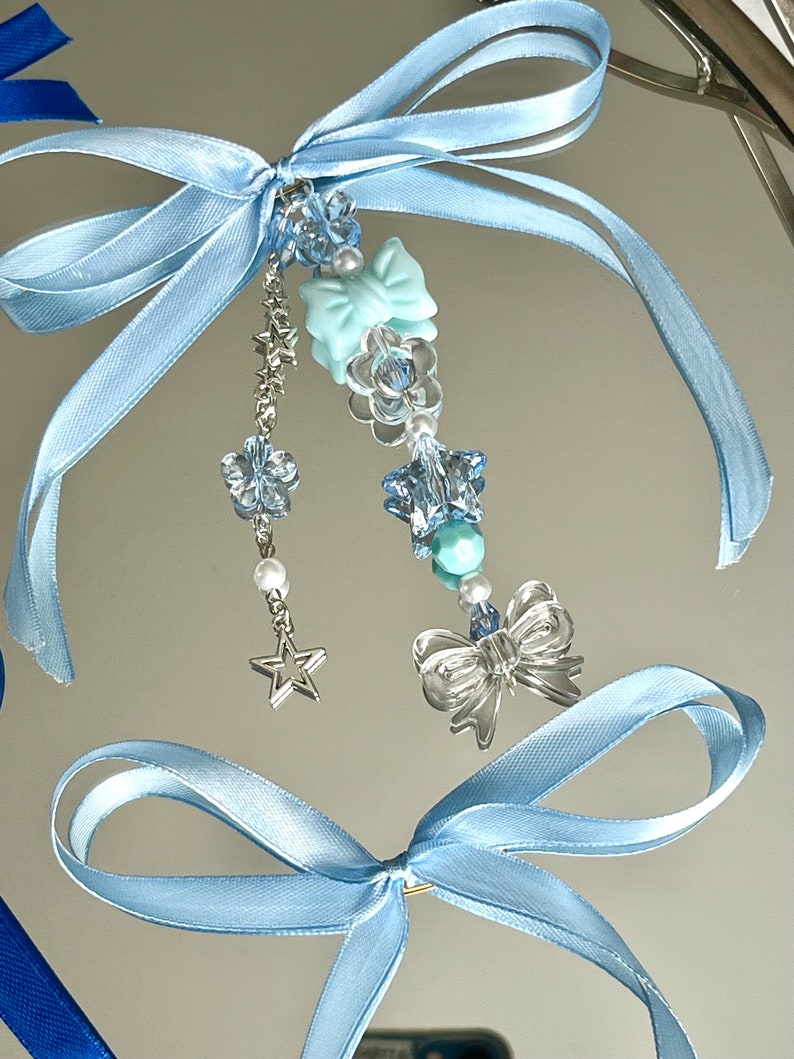 Handmade Blue-themed Hijab Bow Set - Aesthetic Hijab/clothing Accessory ...