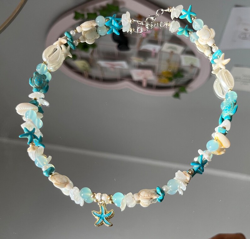 Seacore, Beach Theme Beaded Jewelry Set, Necklace, Earrings, and ...