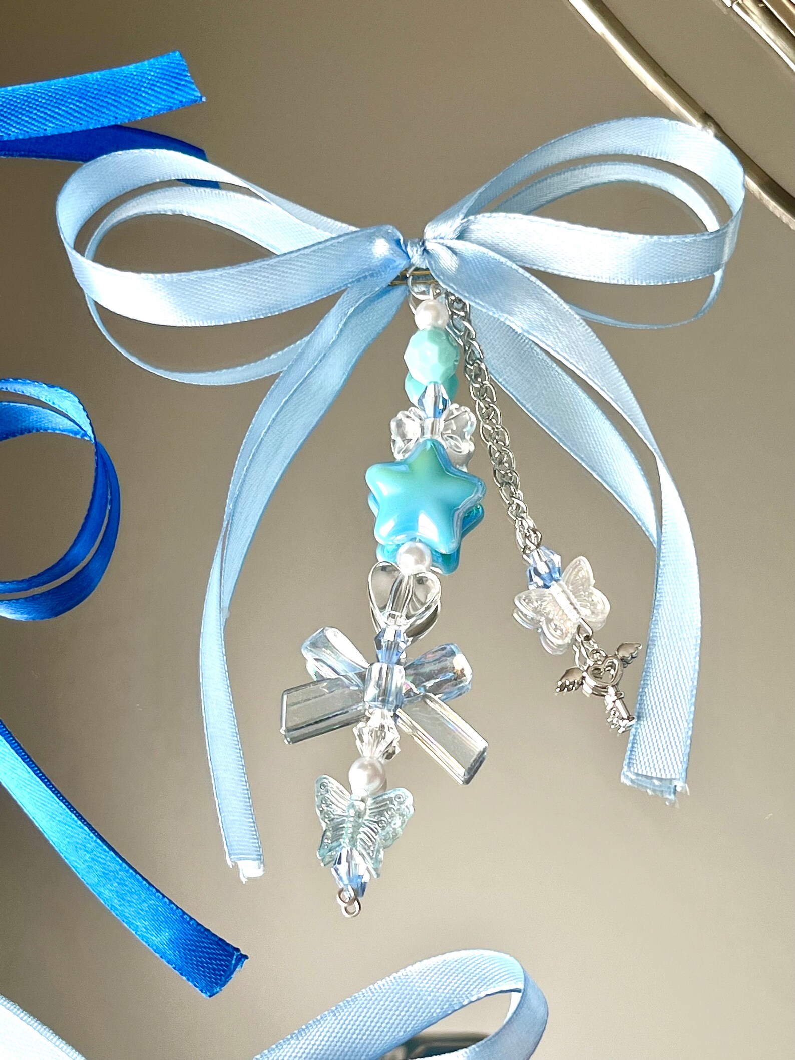 Handmade Blue-themed Hijab Bow Set - Aesthetic Hijab/clothing Accessory ...