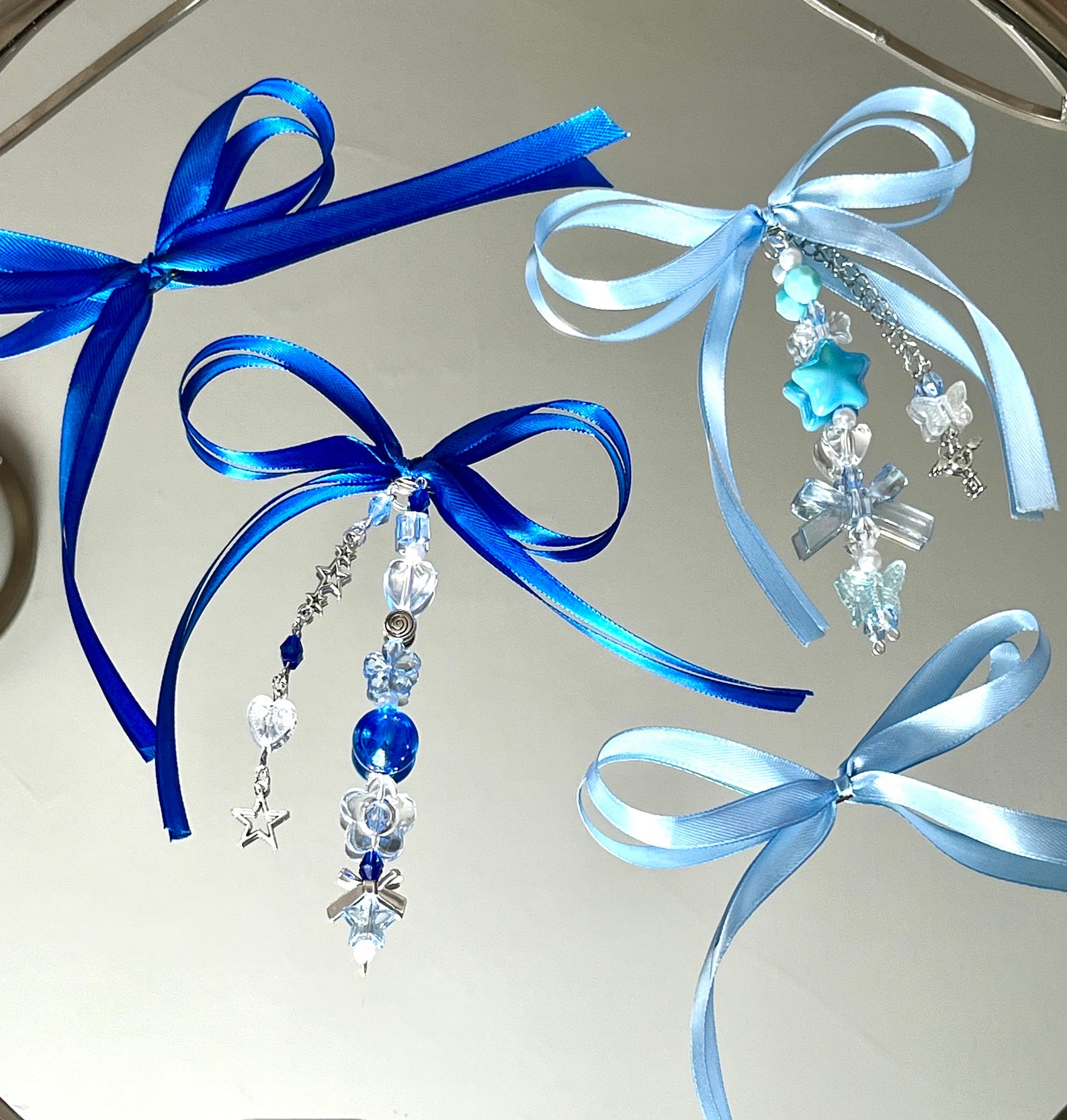 Handmade Blue-themed Hijab Bow Set - Aesthetic Hijab/clothing Accessory ...
