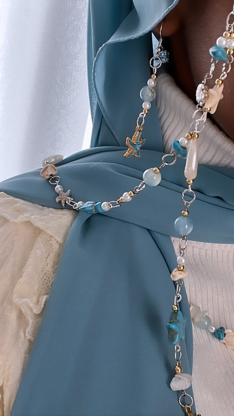 Seacore, Beach Theme Beaded Jewelry Set, Necklace, Earrings, and ...