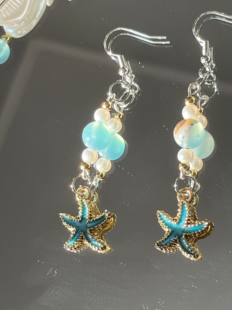 Seacore, Beach Theme Beaded Jewelry Set, Necklace, Earrings, and ...