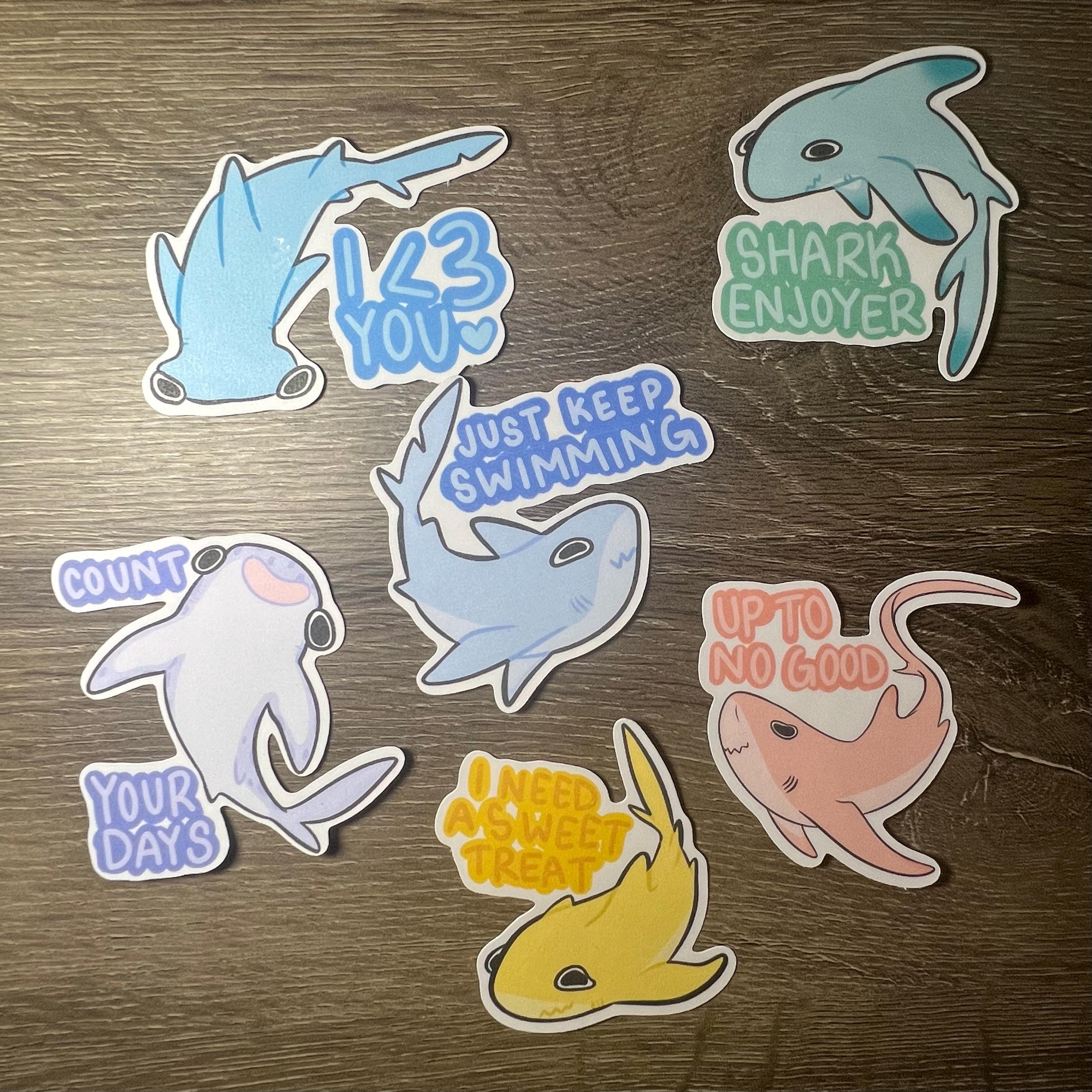 Silly Shark Stickers - Etsy