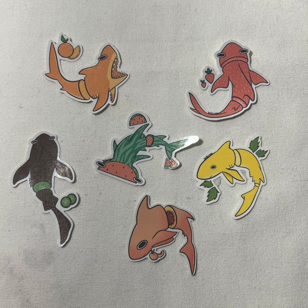 Cute Sticker Fruit Sharks Cute Decals - Etsy
