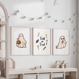 Halloween Bundle Set Cute Ghost Print Halloween Nursery Decor Halloween ...