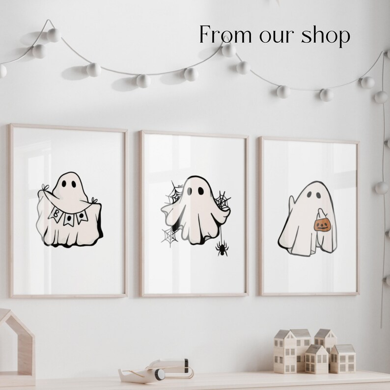 Halloween Bundle Set Cute Ghost Print Halloween Nursery Decor Halloween ...