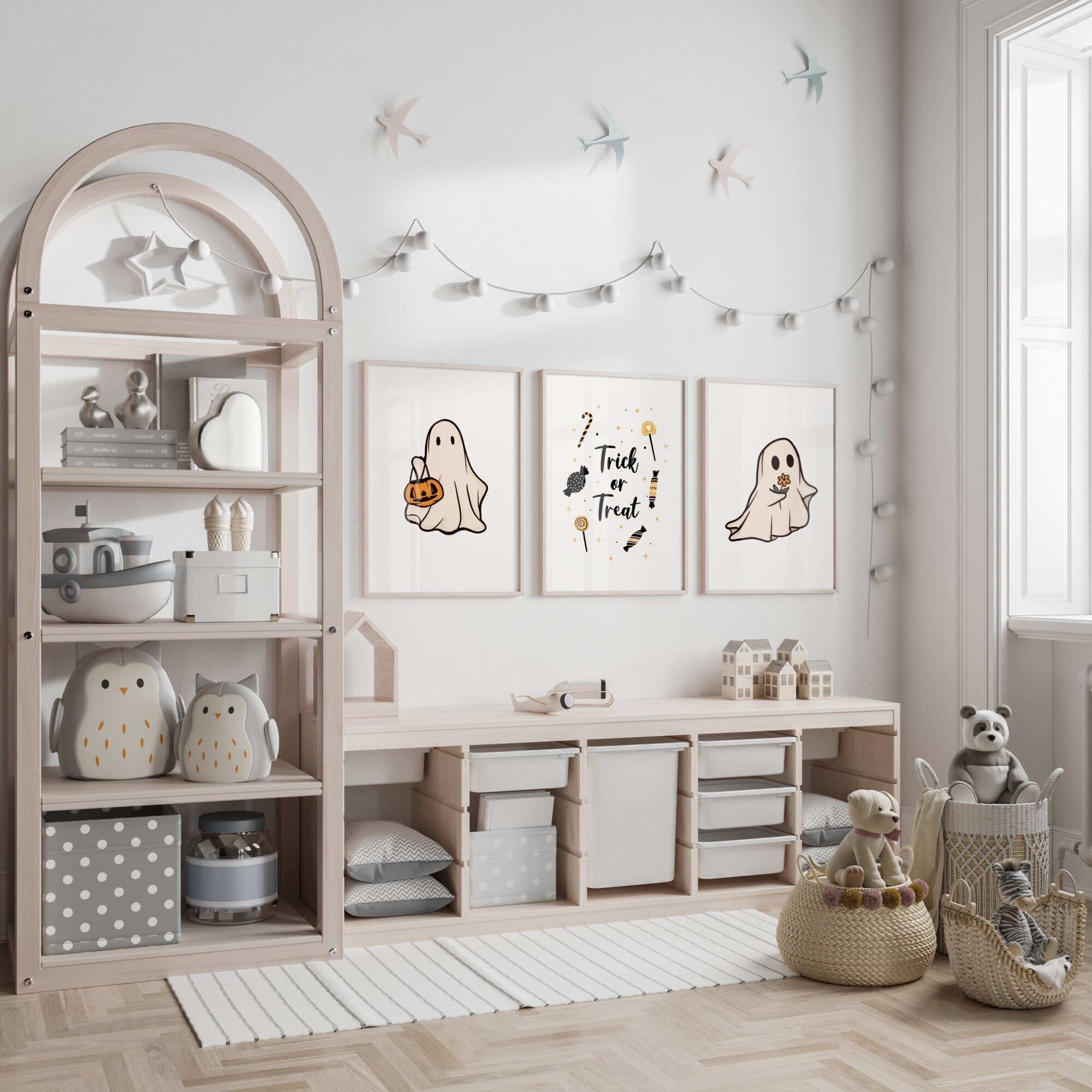 Halloween Bundle Set Cute Ghost Print Halloween Nursery Decor Halloween ...