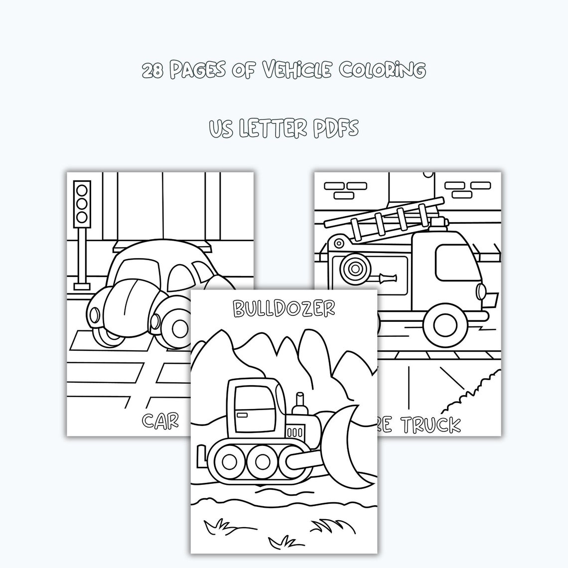Summer Coloring Pages Vehicles Coloring Sheets Summer - Etsy