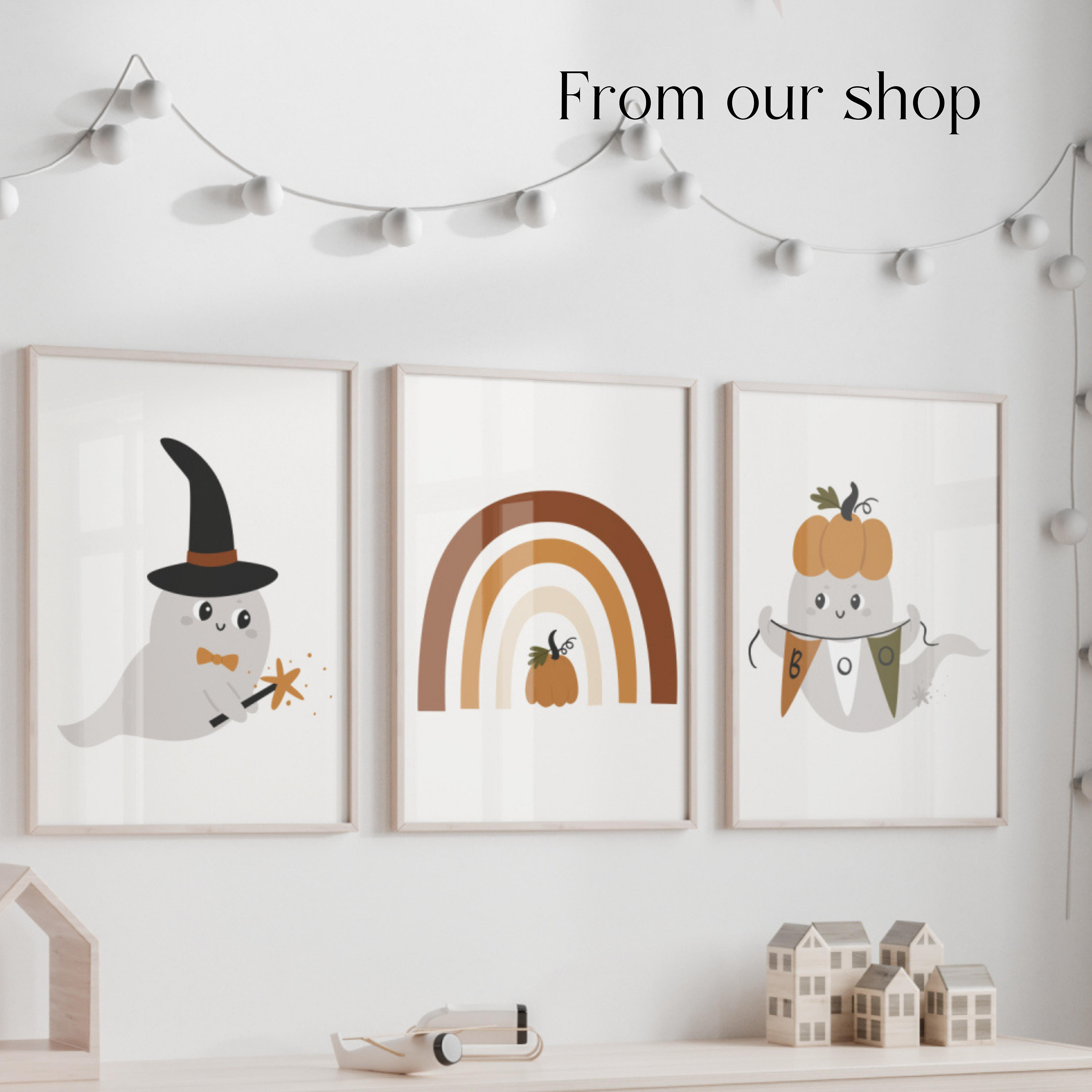Halloween Bundle Set Cute Ghost Print Halloween Nursery Decor Halloween ...