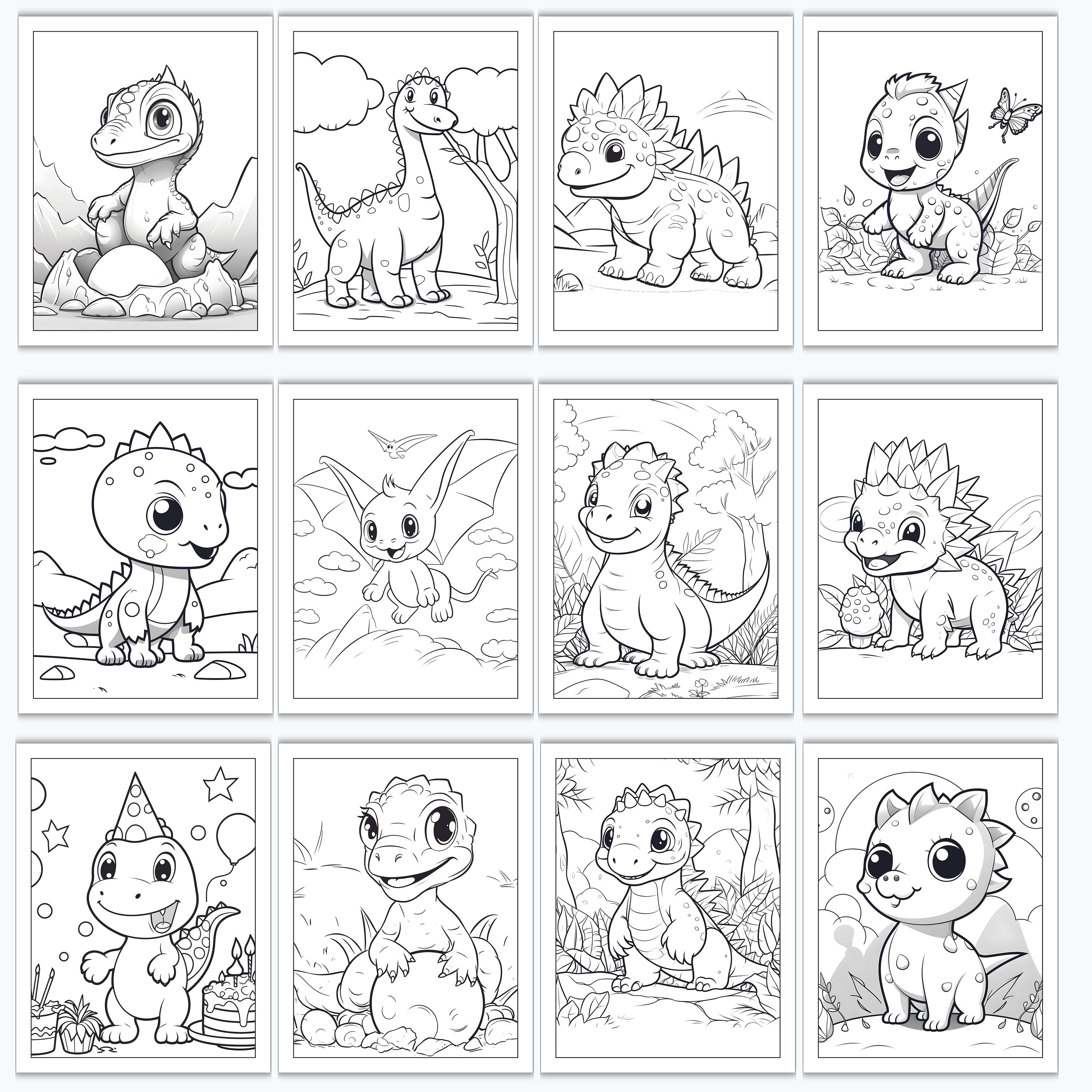 Dinosaurs Coloring Pages Summer Coloring Pages Summer - Etsy