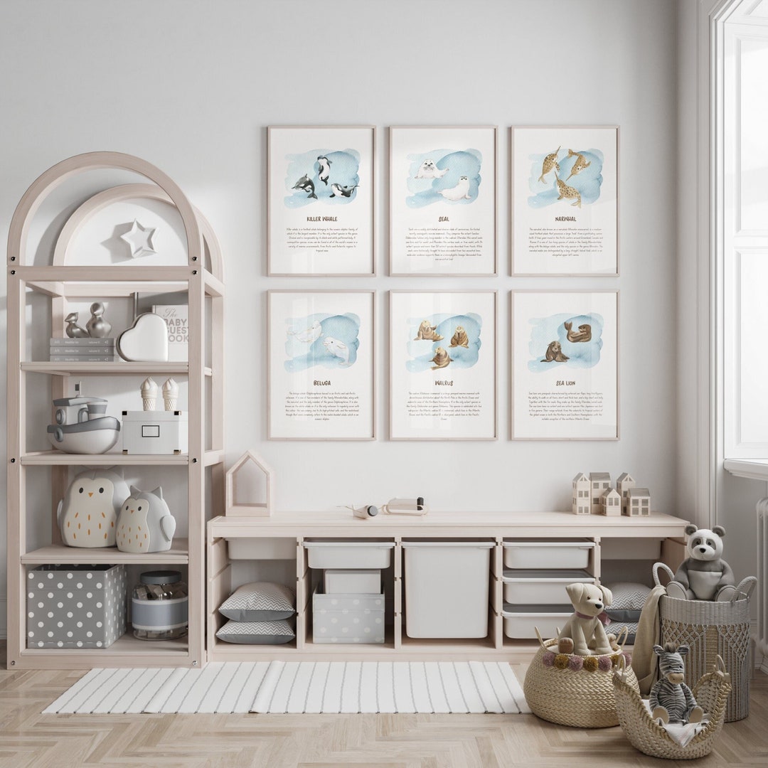 Arctic Animals Nursery Print Arctic Nursery Art Montessori Educational ...