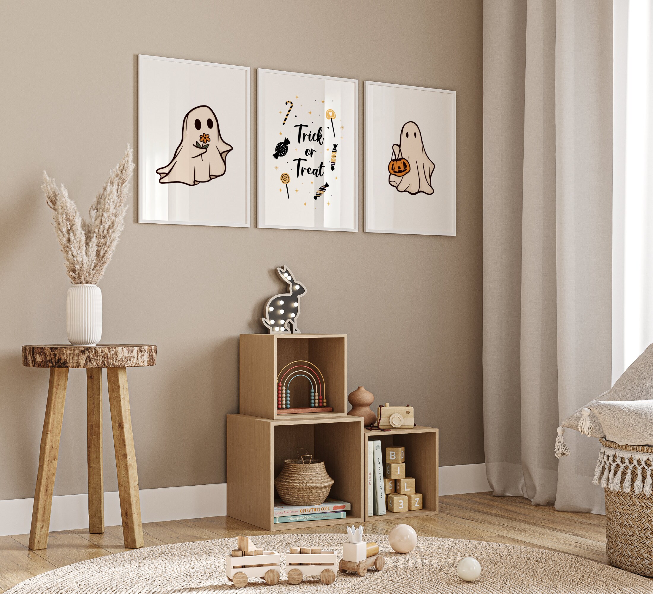 Halloween Bundle Set Cute Ghost Print Halloween Nursery Decor Halloween ...