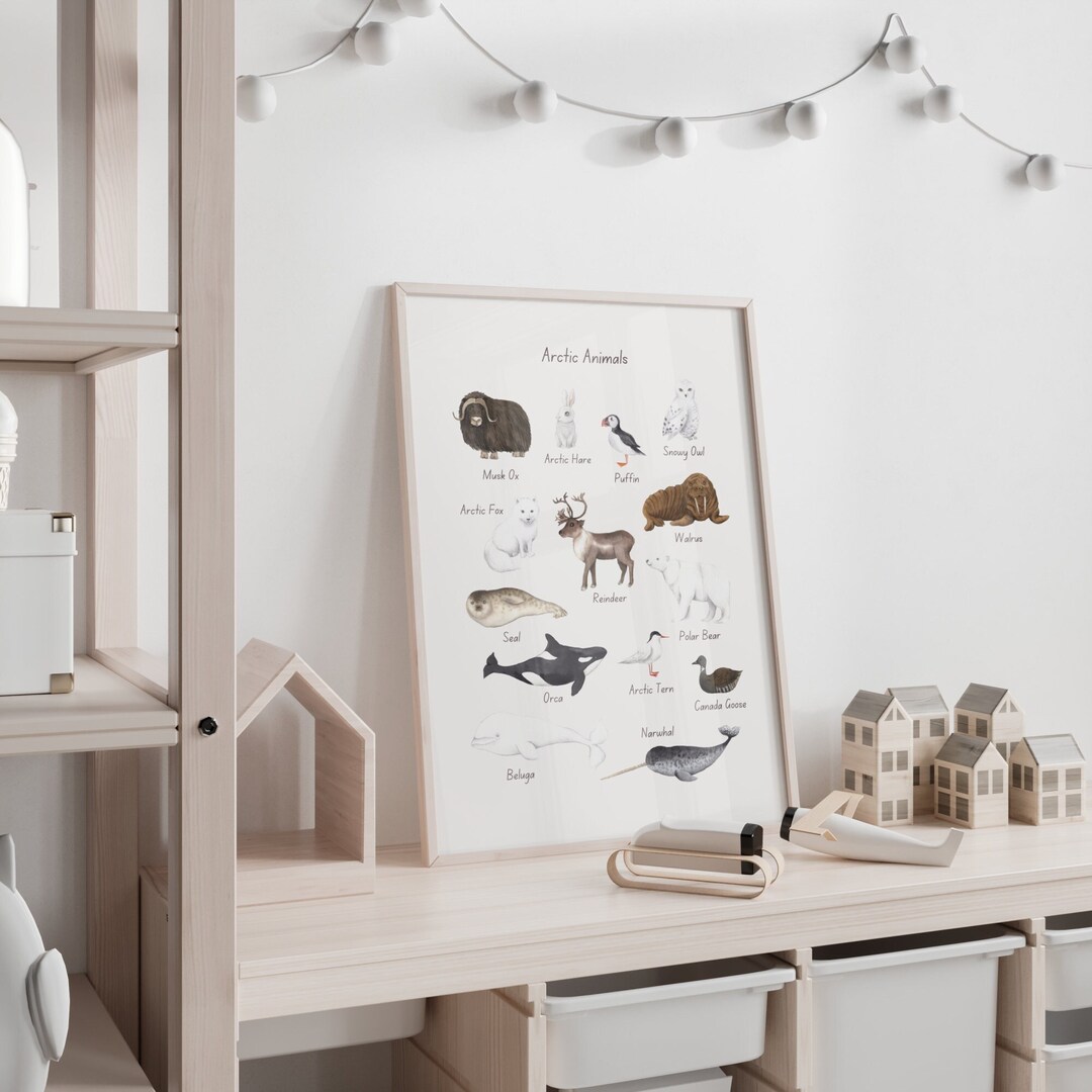 Arctic Animals Nursery Print Arctic Nursery Art Polar Bear Orca ...