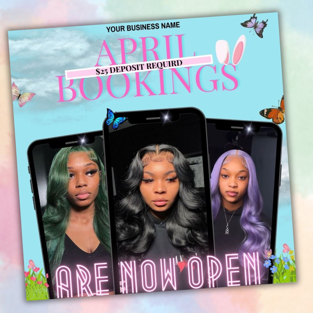 April Booking Flyer, Spring Booking Flyer, Easter Flyer, Canva Template ...