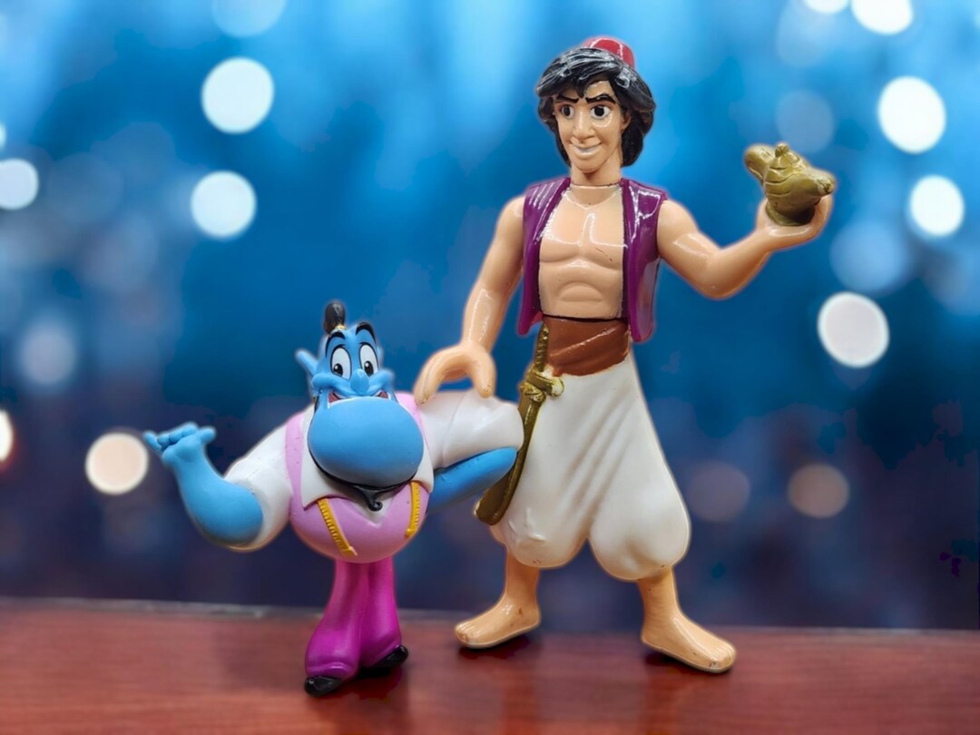 ALADDIN and the GENIE of the Lamp Disney Figure. Set of 2. Collectible ...