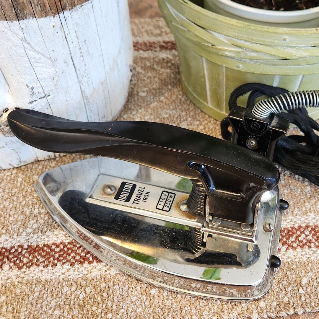 Vintage HADSON Travel Iron – 1950s Chrome Folding Handle Iron – 110V ...