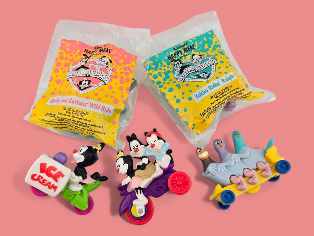 Animaniacs 1993 Mcdonald’s Happy Meal Toy Lot – 2 Sealed + 3 Loose ...