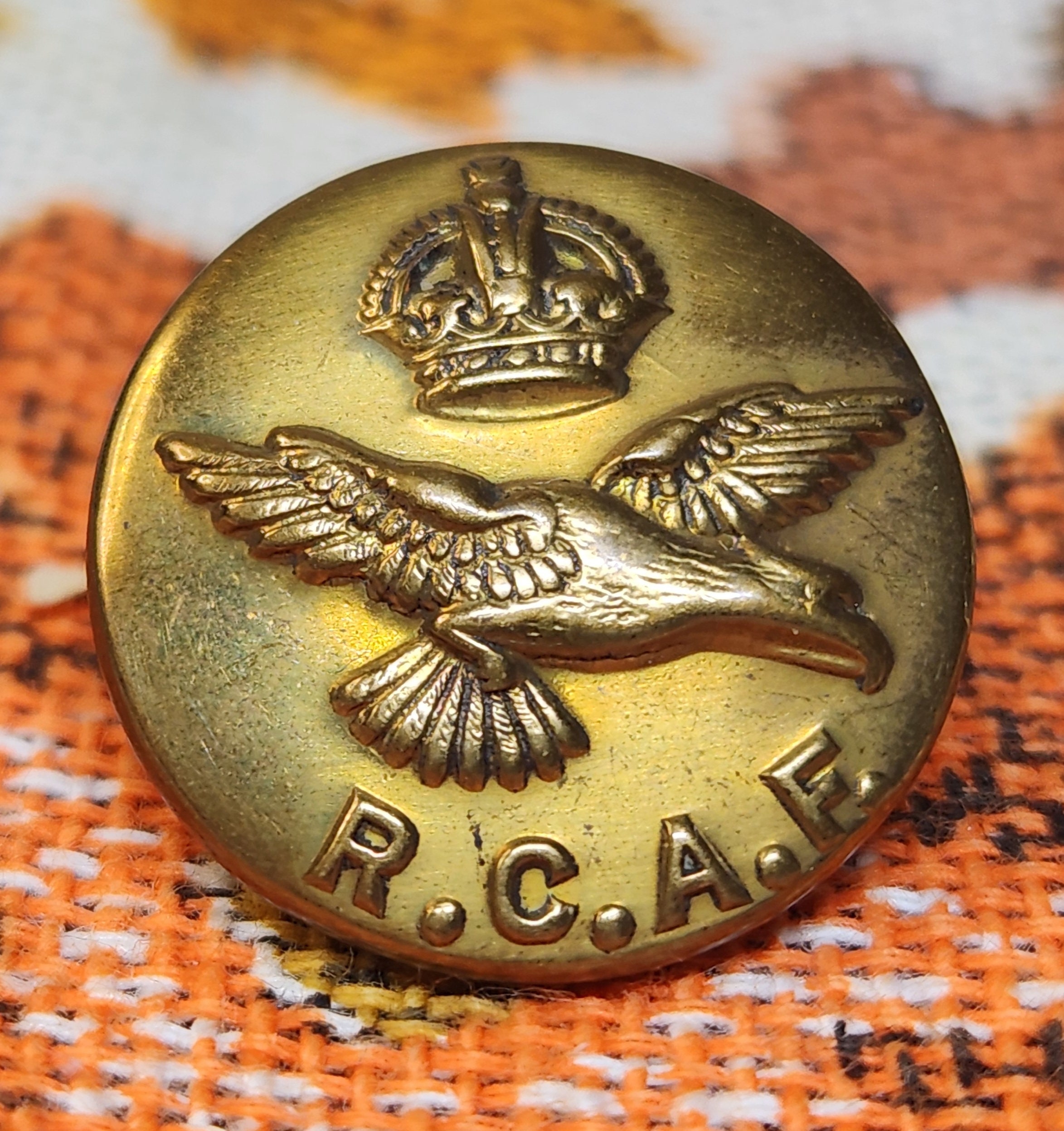WW2 RCAF Brass Button – Royal Canadian Air Force Canada – Antique ...
