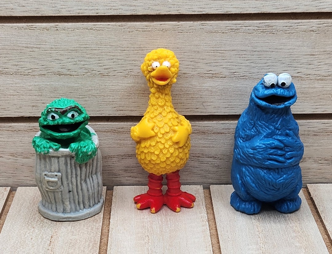 LOT Sesame Street Muppets, 3 Vintage Miniature PVC Figures 1970s Hong ...