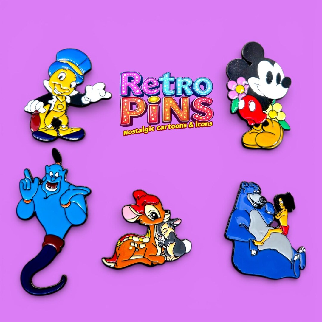 Enamel Pin – Classic Animation Style – Metal Lapel Pin – Collectible ...
