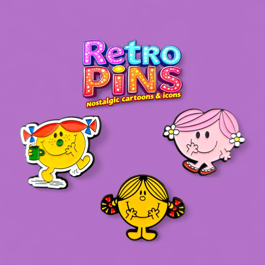 Mr. Men & Little Miss Inspired Pins – 1980s Cartoon Enamel Pins ...