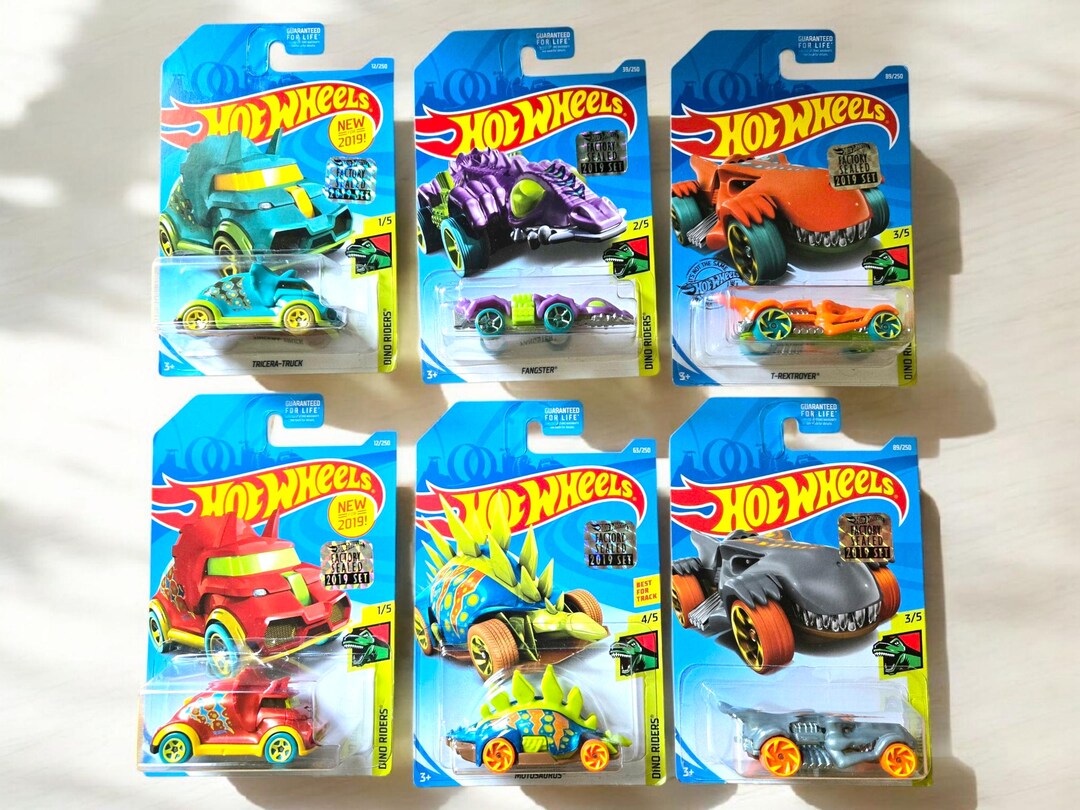Hot Wheels Dino Riders Factory Sealed 2019 Set – Lot of 6 – Tricera ...